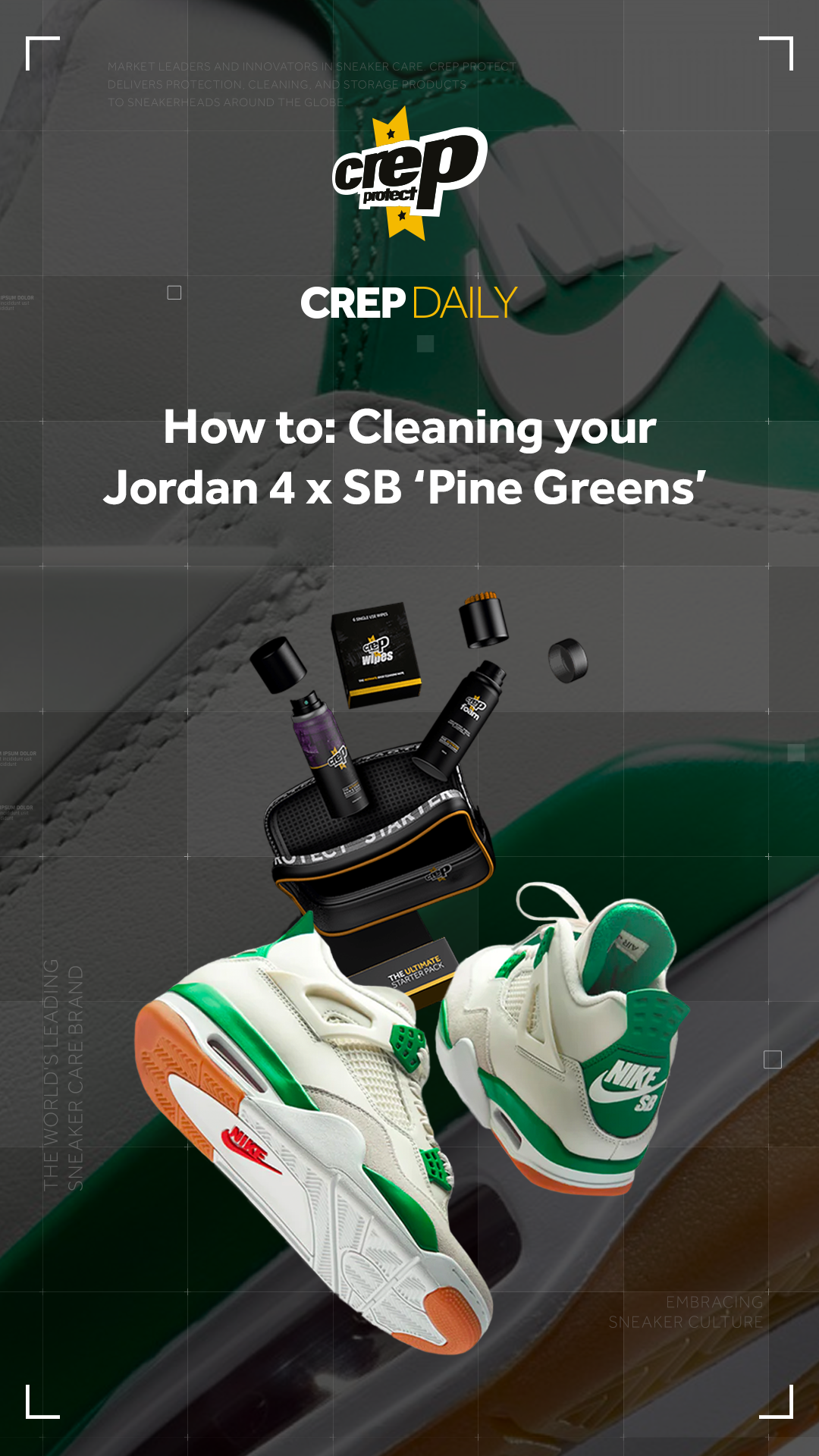 How to: Cleaning your Jordan 4 x SB ‘Pine Greens’ – CrepProtect EU